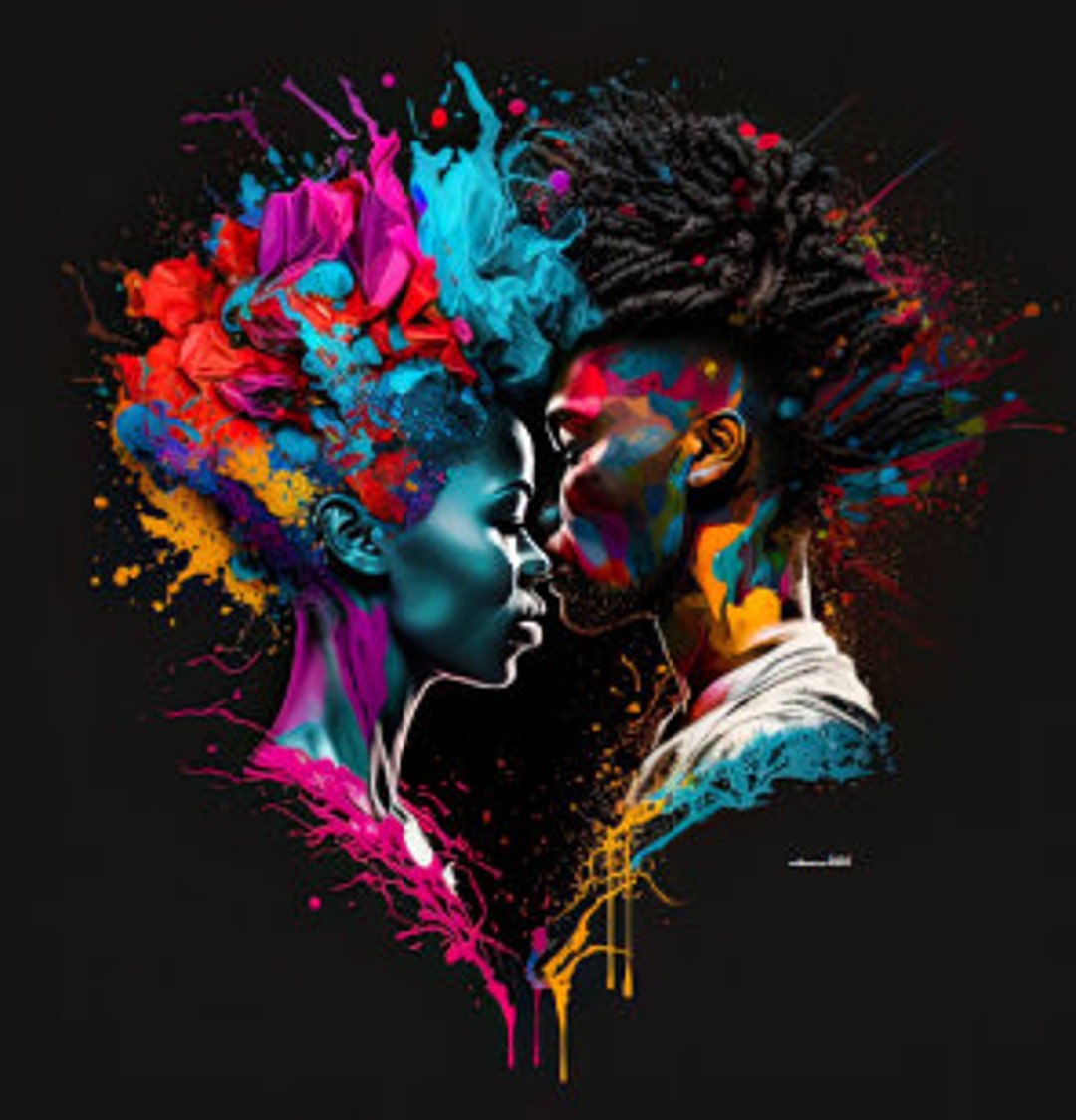 Black Love Digital Print - Etsy