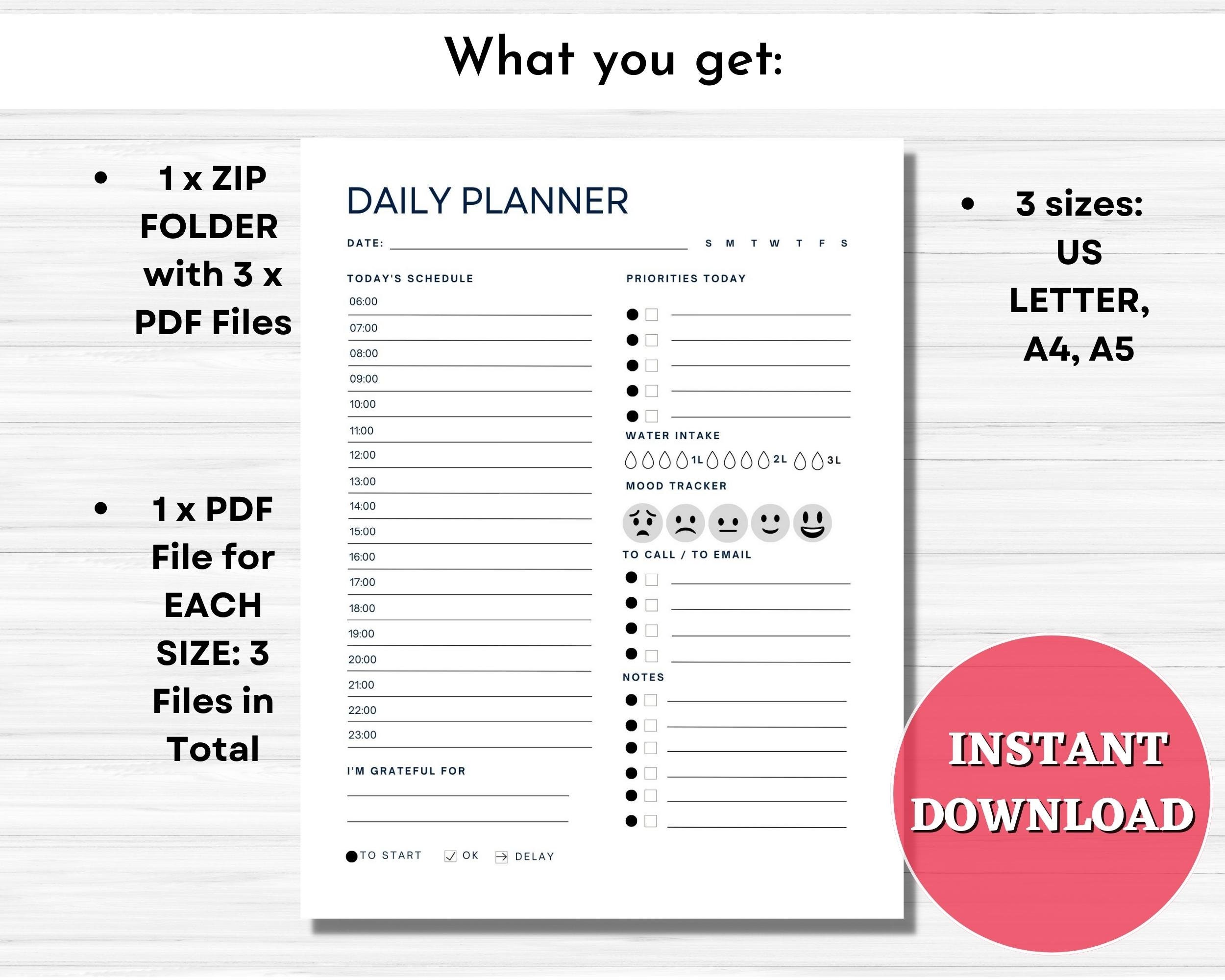 Printable Daily Schedule Checklist, Printable TO DO List, Daily ...