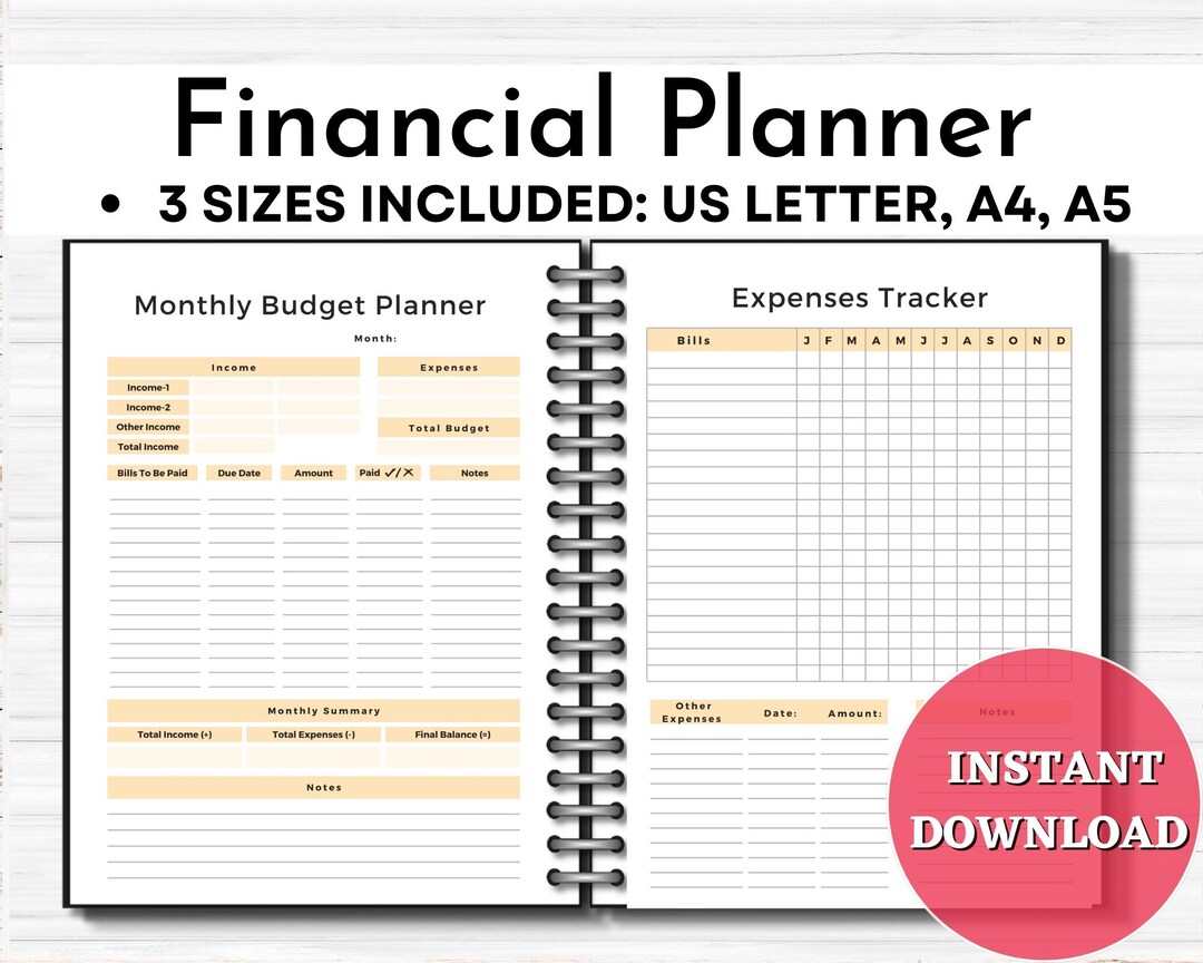 Digital Budget Planner, Printable Financial Planner, Monthly Budget ...