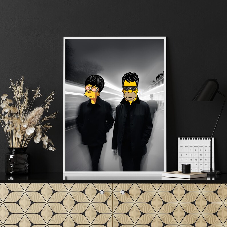 Oasis Art Print – Simpsons-inspired Parody Illustration | Music Wall ...