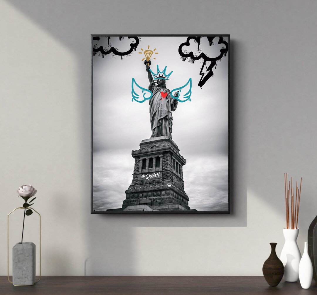 Statue of Liberty Graffiti Art Print: Modern NYC Wall Decor - Etsy