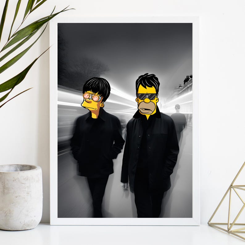Oasis Art Print Simpsons-inspired Parody Illustration Music Wall Art ...