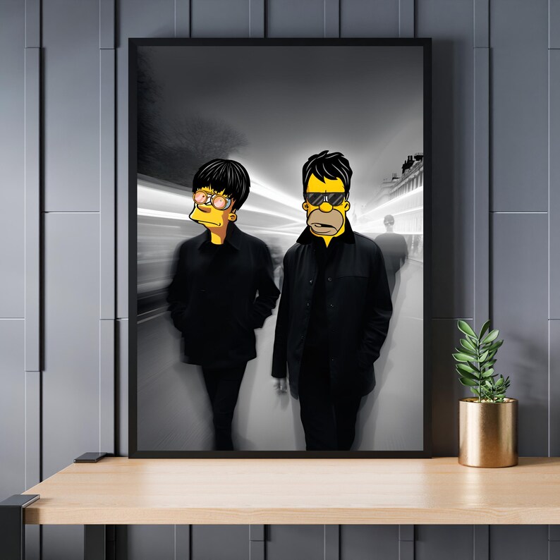 Oasis Art Print Simpsons-inspired Parody Illustration Music Wall Art ...