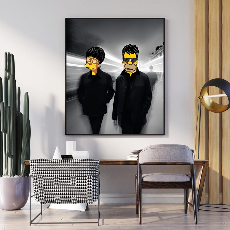 Oasis Art Print Simpsons-inspired Parody Illustration Music Wall Art ...
