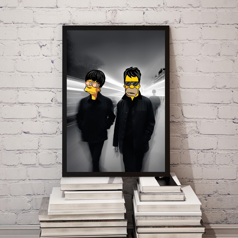 Oasis Art Print – Simpsons-inspired Parody Illustration | Music Wall ...