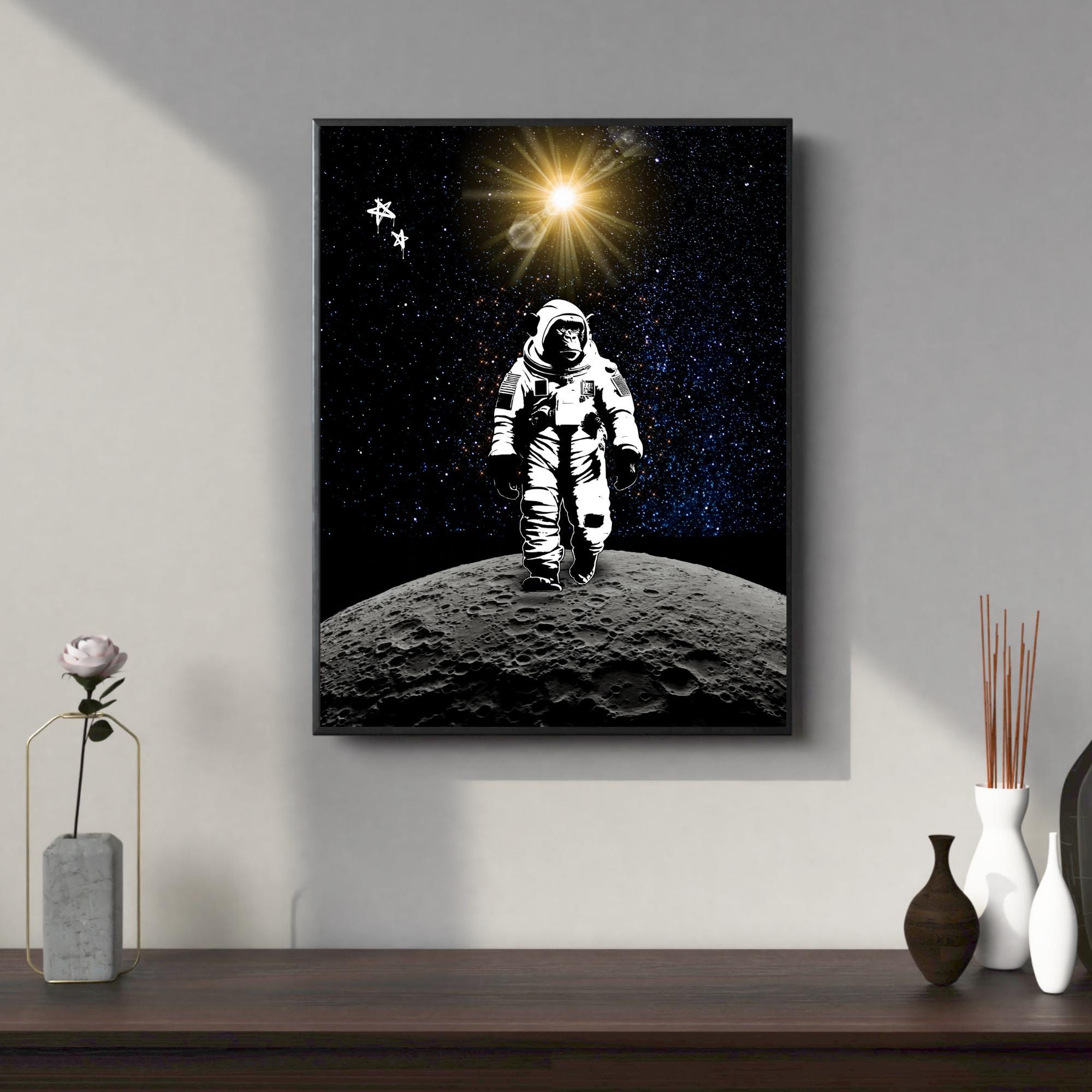 Graffiti-style Space Monkey Art - Urban Street Art Decor - Bold ...