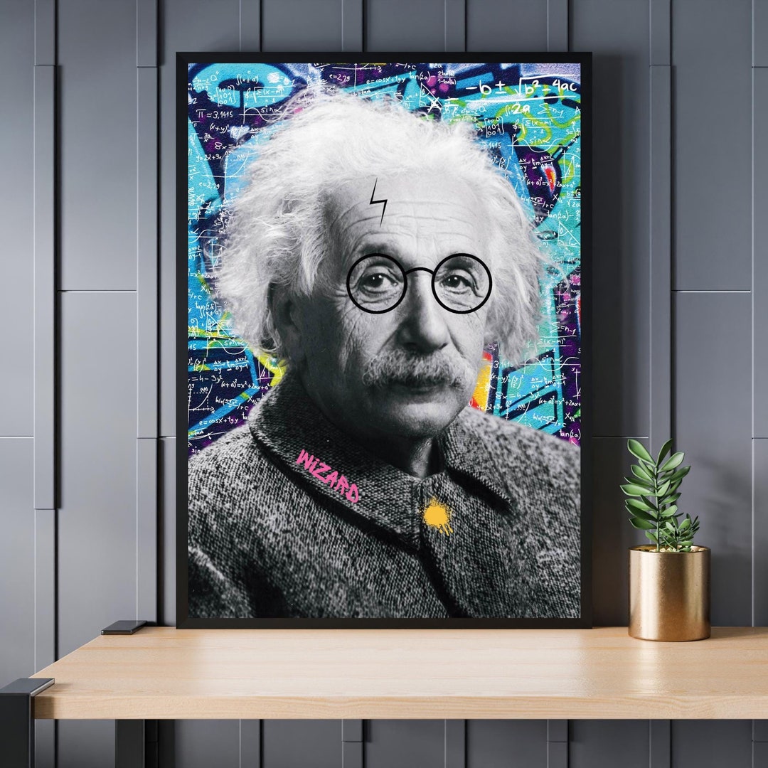 Albert Einstein Graffiti Wall Art Harry Potter Twist Wizard Home Decor ...