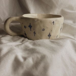 Ceramic Doodle Mug Hand-drawn Coffee Mug | Handmade Pottery, Underglaze ...