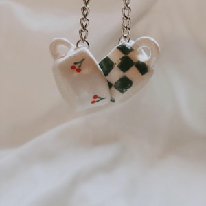 Mini Ceramic Mug Keychain – Handmade Pottery, Bag Charm, Tiny Mug Charm ...