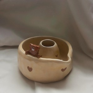 Teddy Bear Matcha Bowl | Cute Chawan, Aesthetic Pottery, Handmade ...