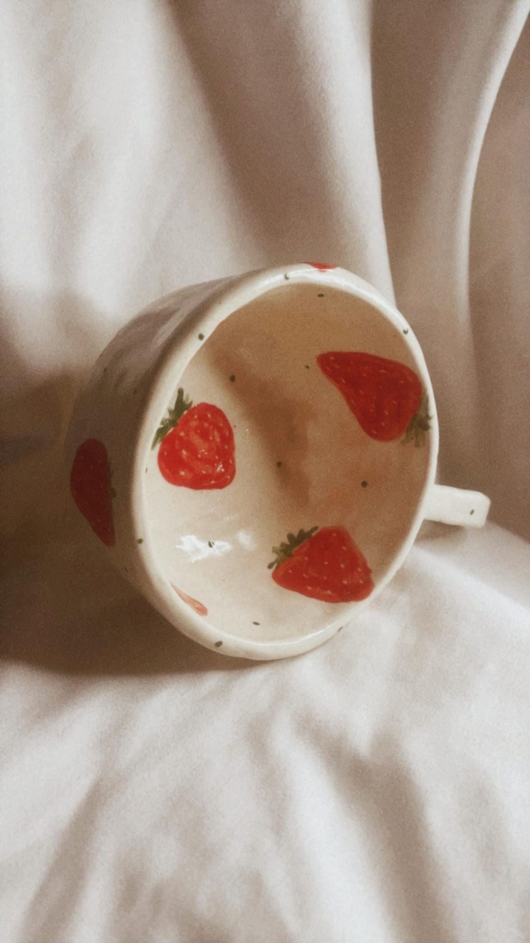 Strawberry Ceramic Mug | Handmade, Pottery, Ceramics, Dainty, Aesthetic ...