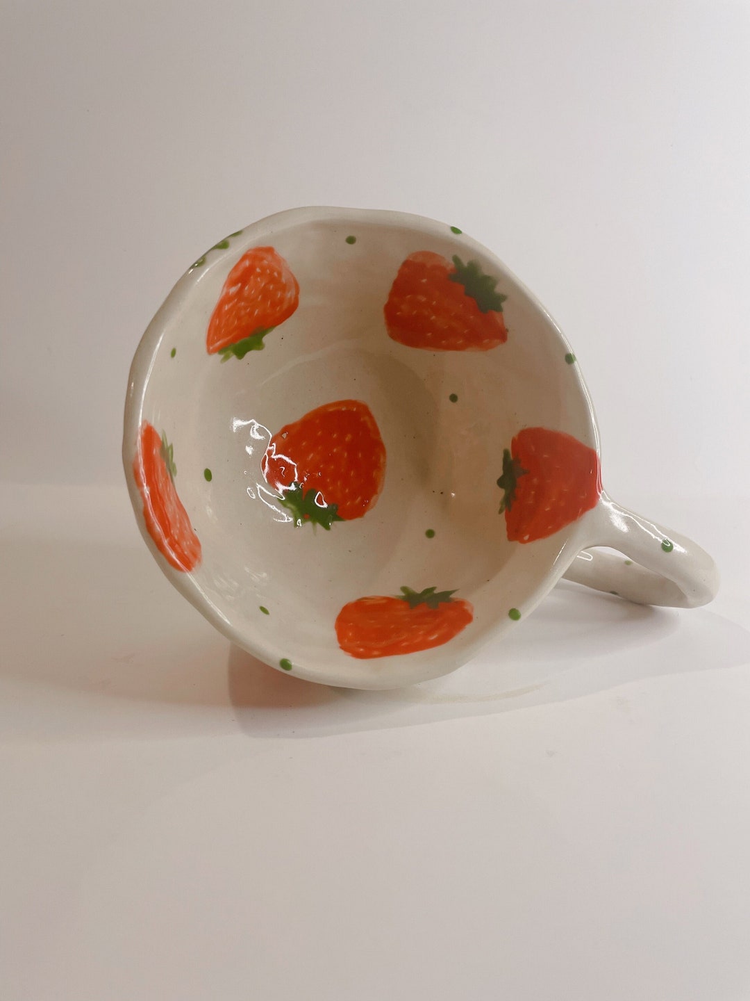 Strawberry Ceramic Mug Handmade Pottery Ceramics Dainty - Etsy