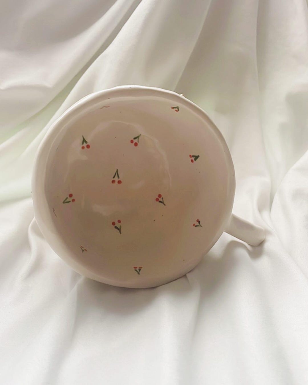 Dainty Cherry Mug Flower Mug Aesthetic Mugs, Handmade Pottery, Handmade ...