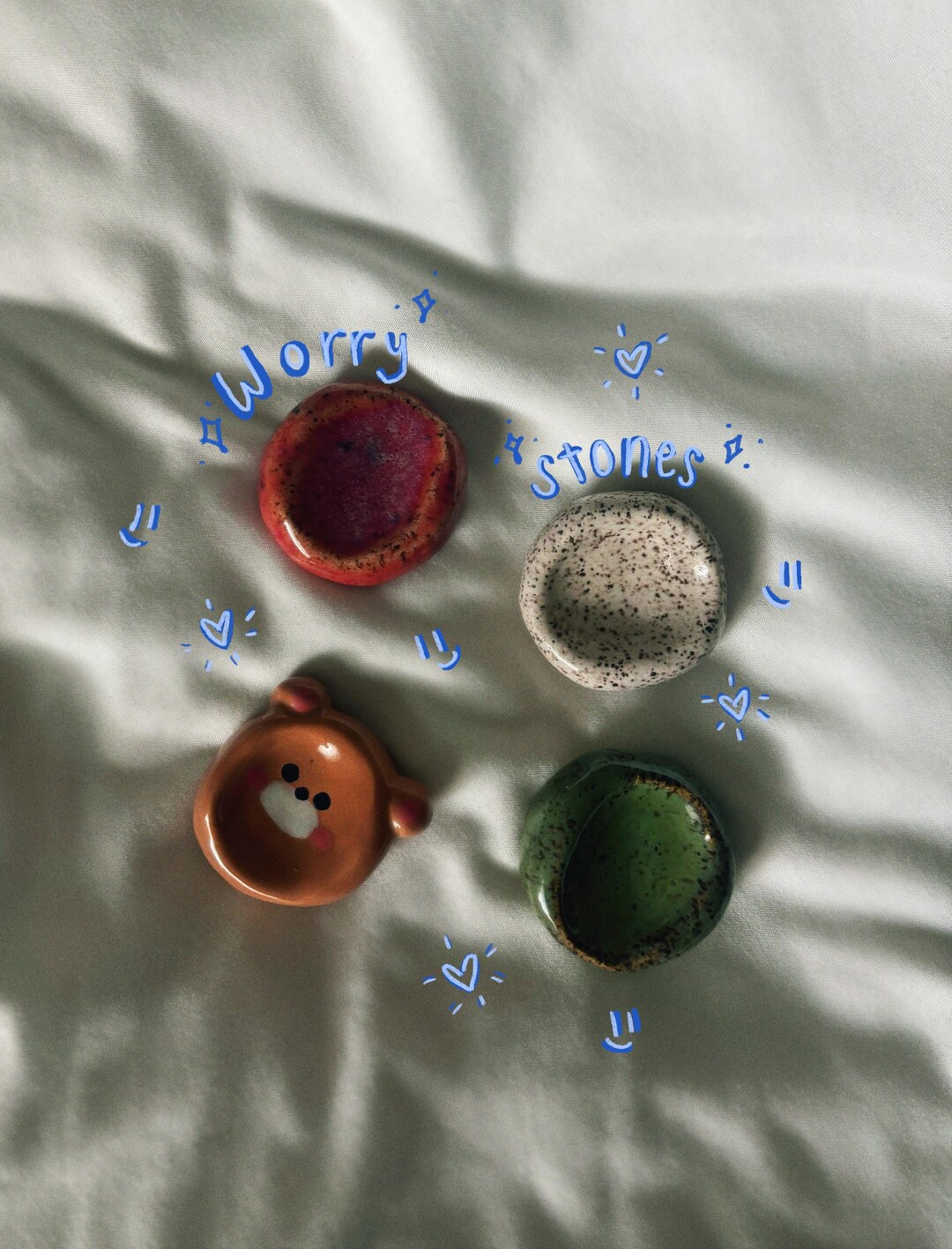 Worry Stones | Handmade Ceramics, Ceramics, Healing, Meditation, Stress ...