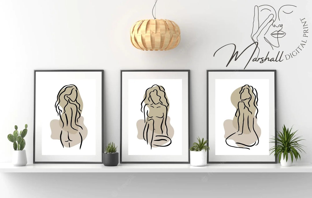 Dibujos De Desnudos Dibujo De Línea De Mujer Impresión De Dibujo De