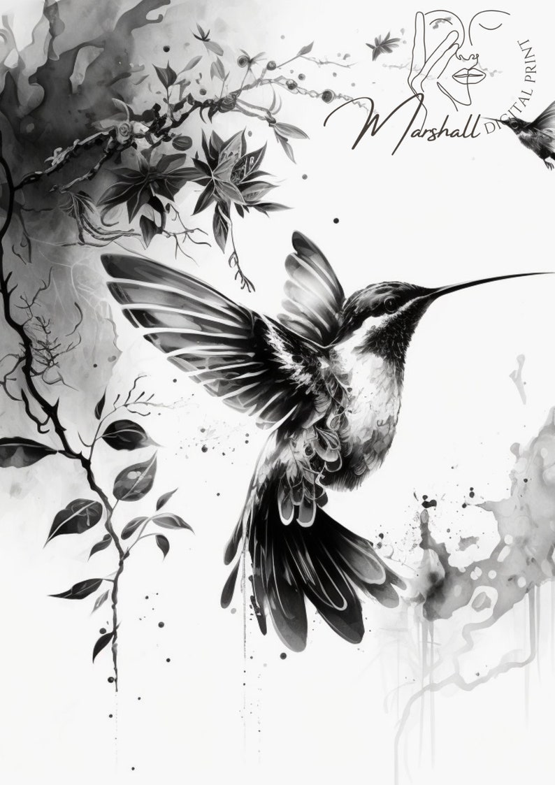 Black and White Hummingbird, Grey Wall Art, Home Decor, Set of 3 Prints ...