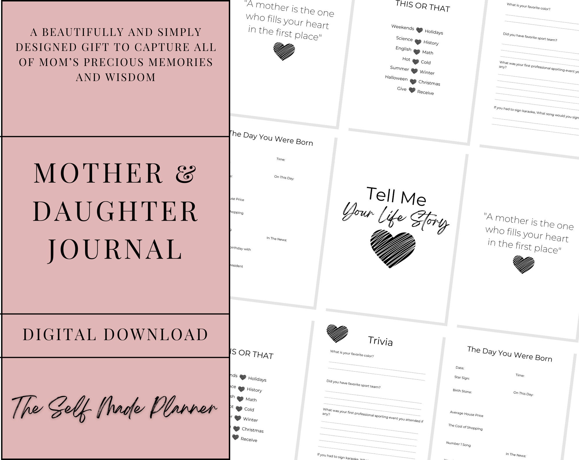 Mommy and Me Journal / Journal Printable / Mom and Me Gift for - Etsy