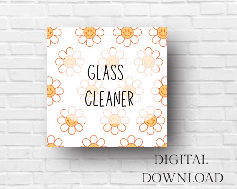Printable Thieves Cleaning Labels, Flower, Smiley Face, Plain ...