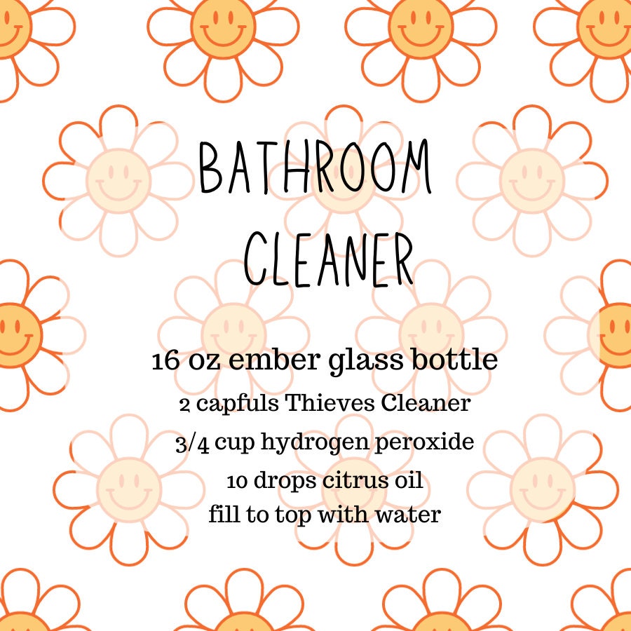 Printable Thieves Cleaning Labels, Flower, Smiley Face, Printable ...