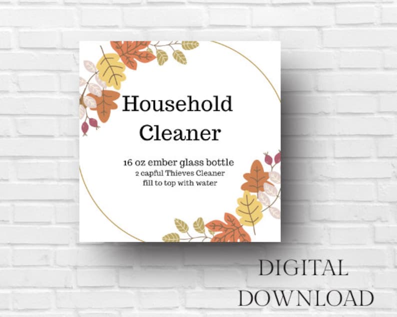 Printable Fall Thieves Cleaning Labels, Printable All Purpose Cleaner ...