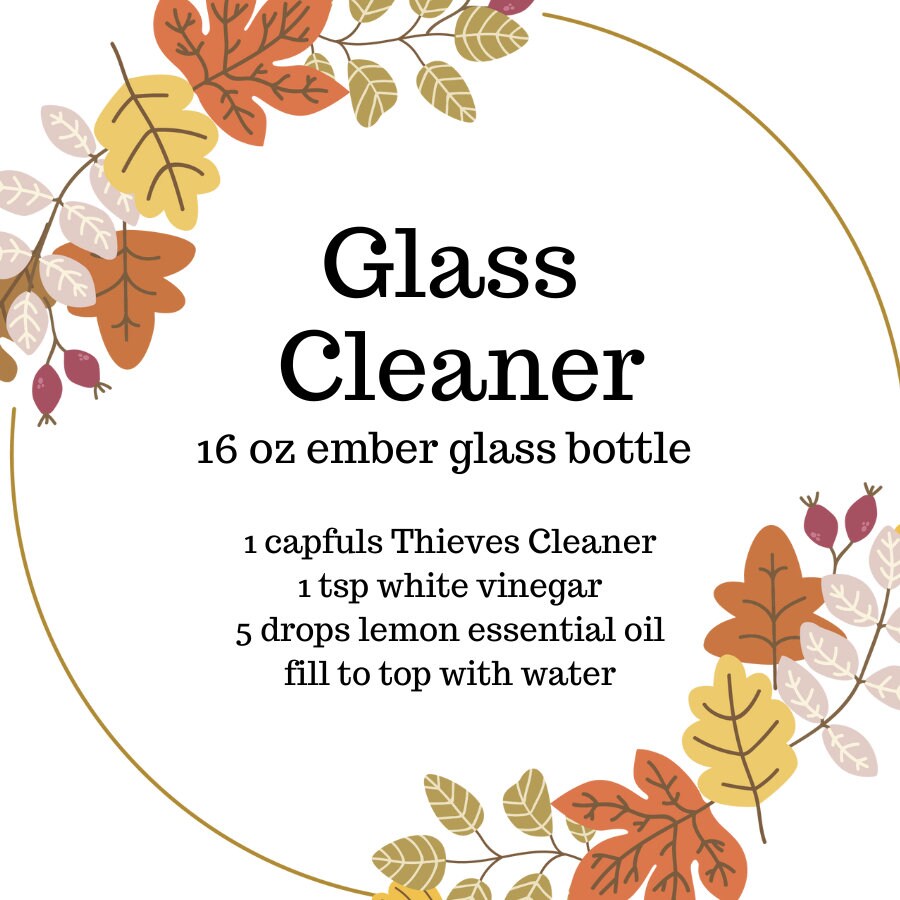 Printable Thieves Cleaning Labels, Fall Leaves, Printable Glass Cleaner ...