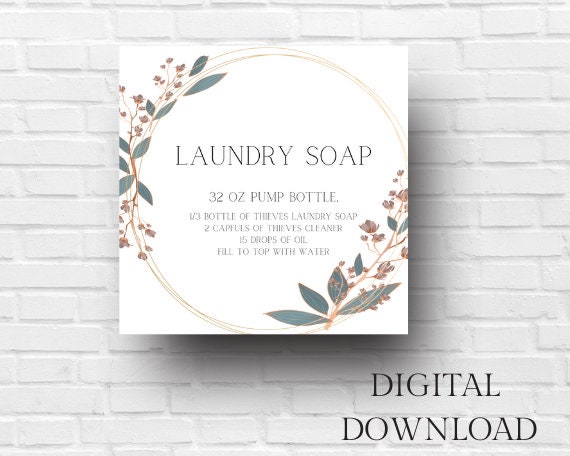Printable Thieves Cleaning Labels, Printable Laundry Soap Label ...
