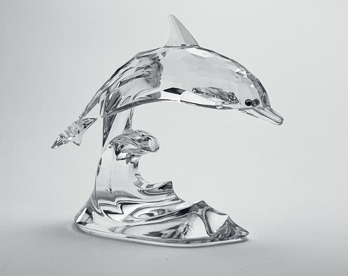 Swarovski Large Crystal 'dolphin on Wave' Figurine #190365 No Box - Etsy