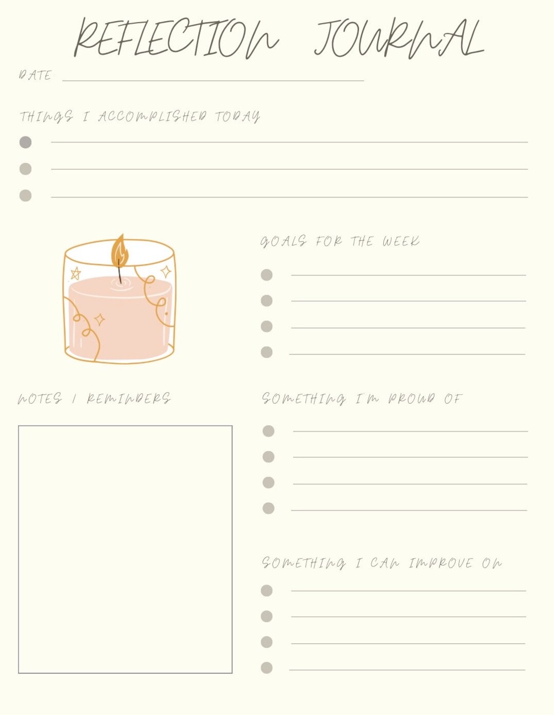 Simplistic Reflection Journal - Etsy