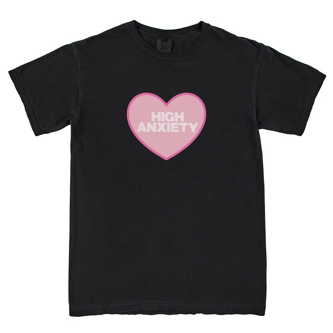 New Rare High Anxiety Pink Heart Shirt Retro Unisex T-shirt Vintage ...