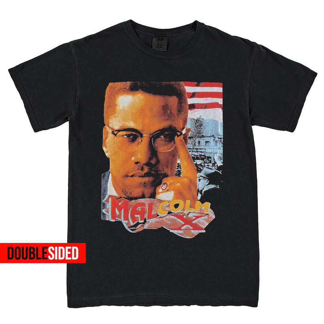 New Rare Malcolm X Peace & Love Retro Unisex T-shirt Doublesided ...