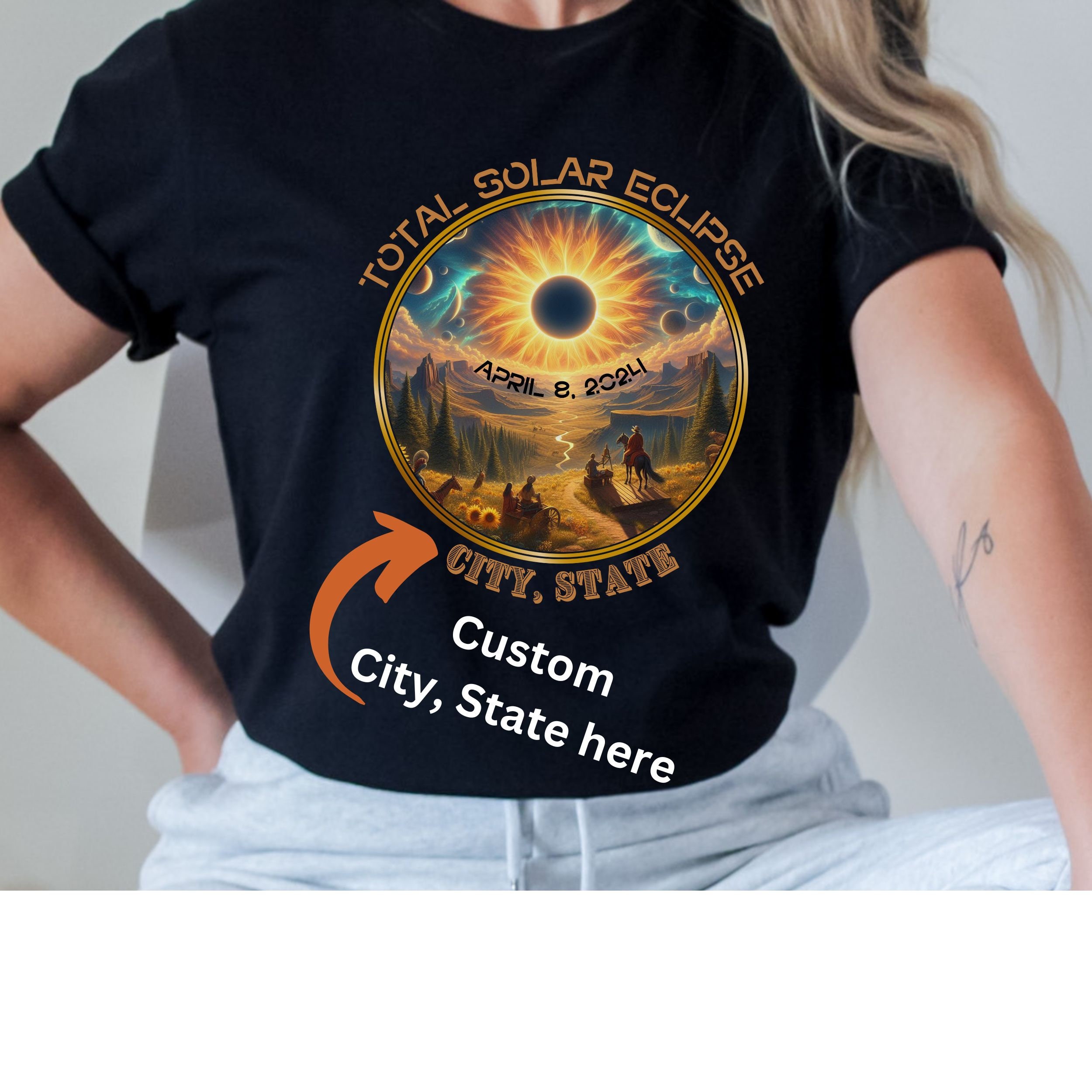 Custom Personalized Total Solar Eclipse T Shirt Gift for Men Women ...
