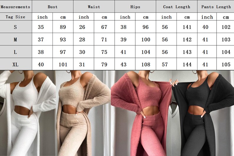 Cozy Pajama Set, 3 Piece Lounge Set, Cute Loungewear, Warm Suit Sets ...