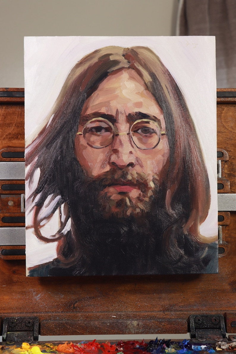 John Lennon Portrait in Oil - Etsy