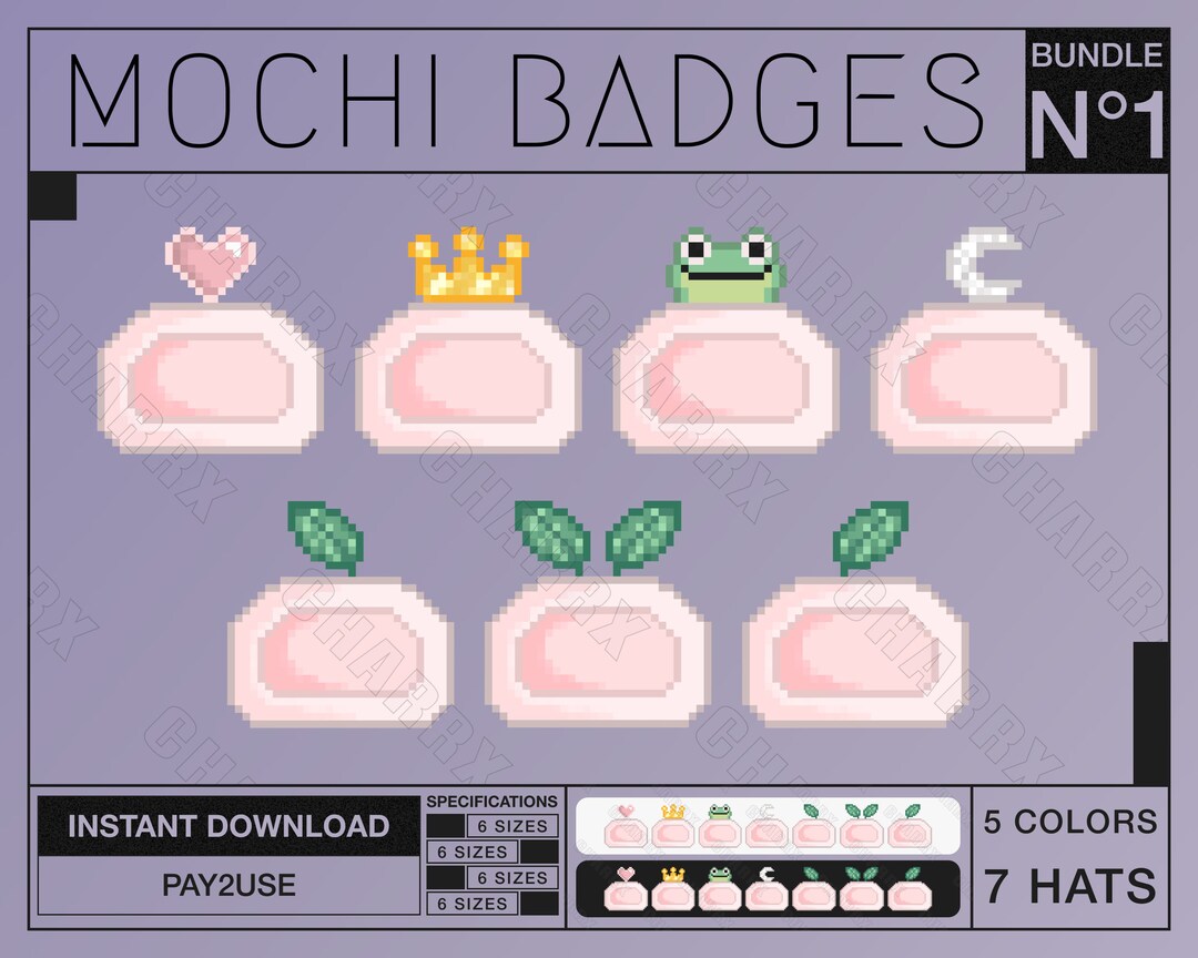 Mochi Bundle / Pixel Art / Twitch Badges / Sub Badges / Bit Badges ...