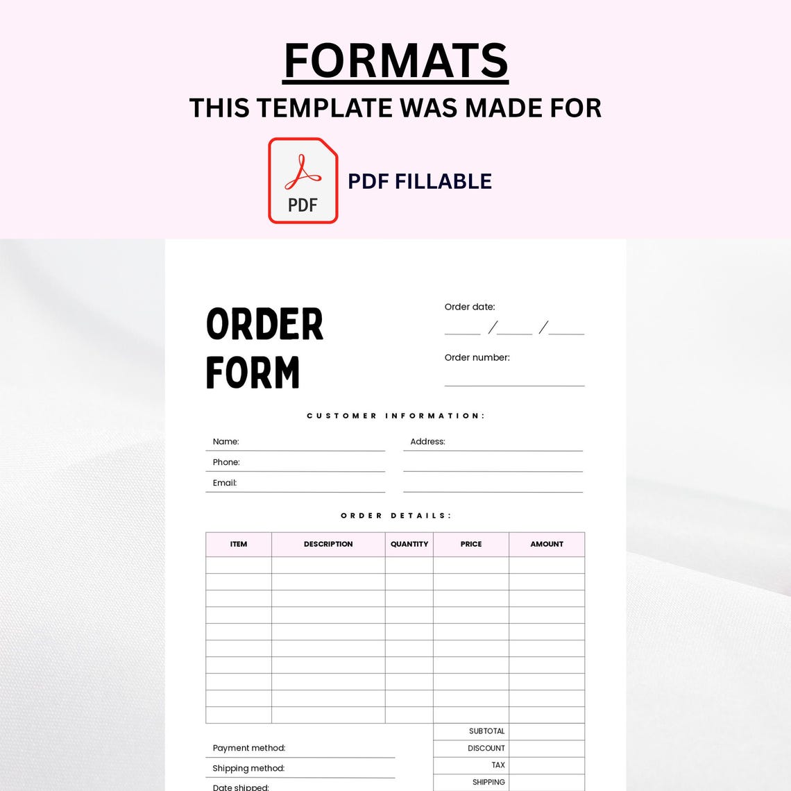 Editable Order Form Template: Canva & Fillable PDF for Small Business ...