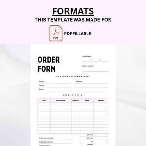 Editable Order Form Template: Canva & Fillable PDF for Small Business ...