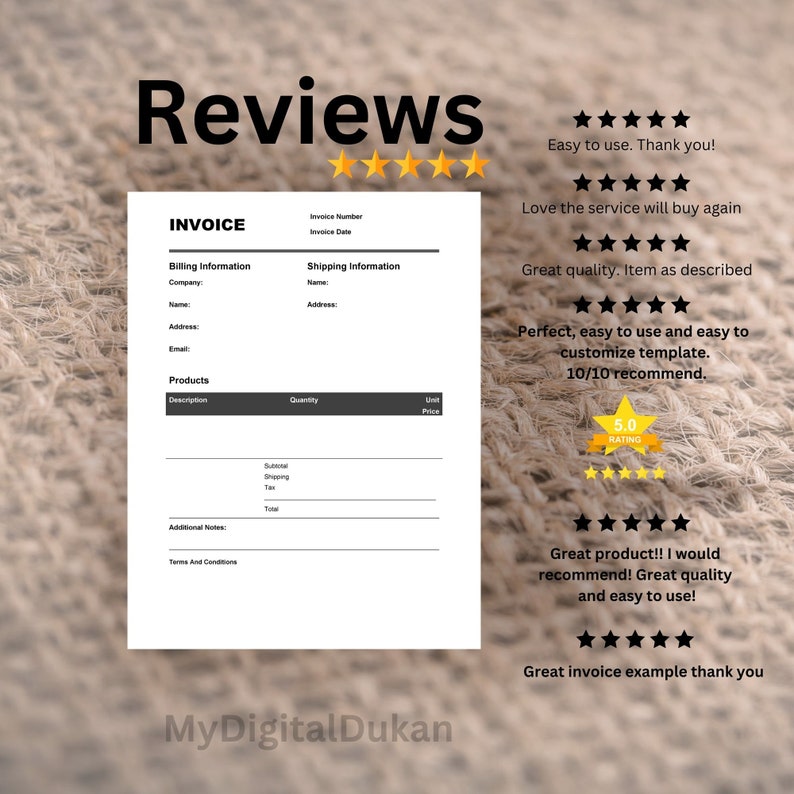 Fillable Invoice Template: Small Business, Influencer (PDF, Word) - Etsy
