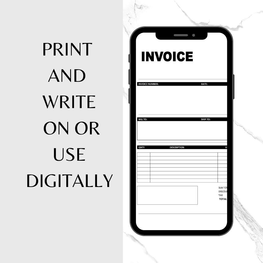 Microsoft Word Invoice Template Invoice Editable Template Fillable PDF ...