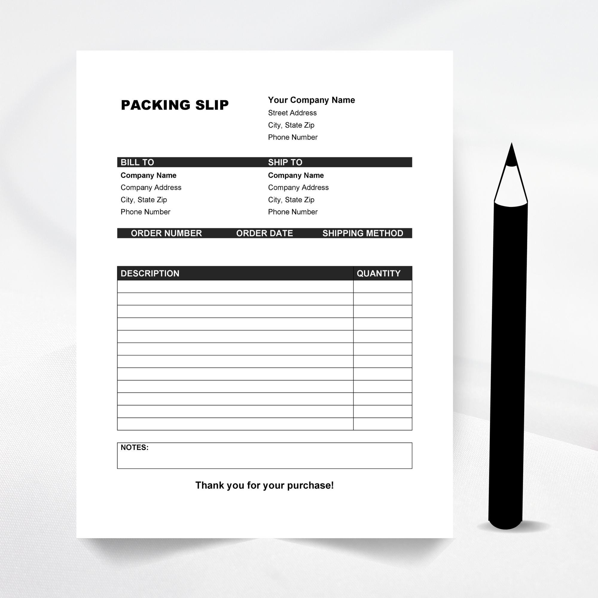 Editable Packing Slip Template: Modern Business Form (PDF, Word ...