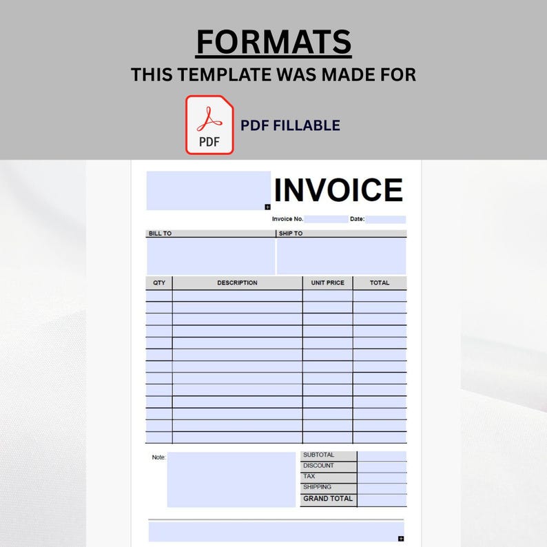 Editable Invoice Template: Small Business, MS Word & PDF (A4/US Letter ...