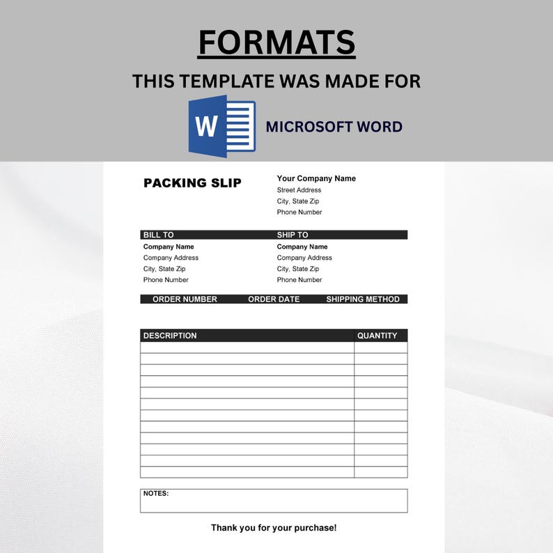 Editable Packing Slip Template: Modern Business Form (PDF, Word ...