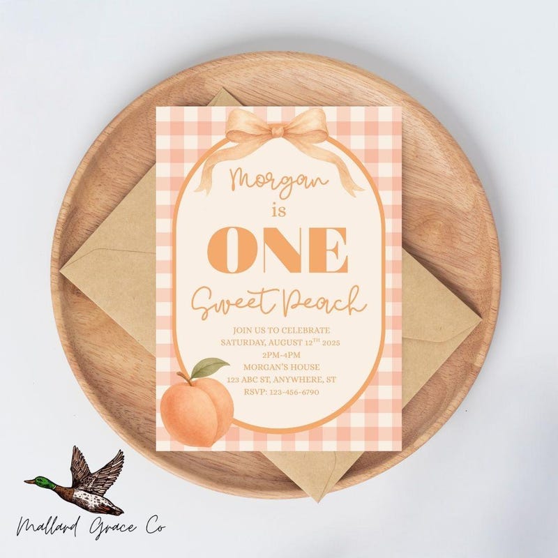 Peach Invitation - Etsy
