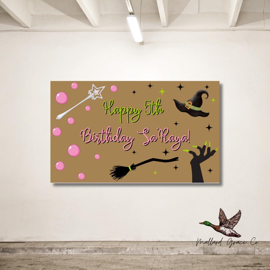 WICKED Inspired Hand Painted Banner Digital Template - Etsy
