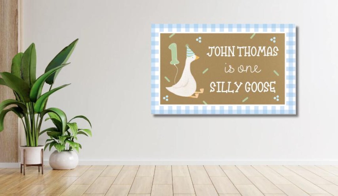 One Silly Goose Boy Hand Painted Banner Digital Template - Etsy