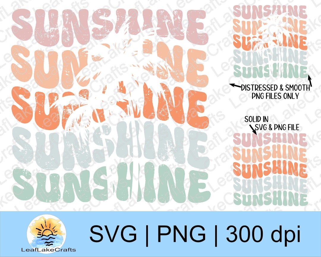 Retro Sunshine Design - Sunshine SVG/PNG - Summer Vibes - Groovy Font ...