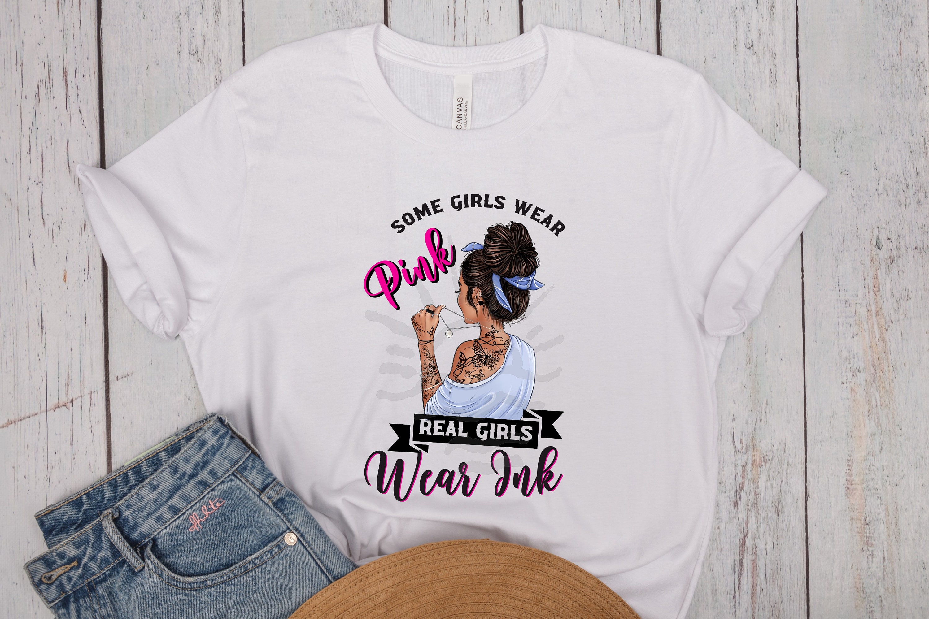 Some Girls Wear Pink Real Girls Wear Ink- Inked Mama - Tattoo Lover PNG ...