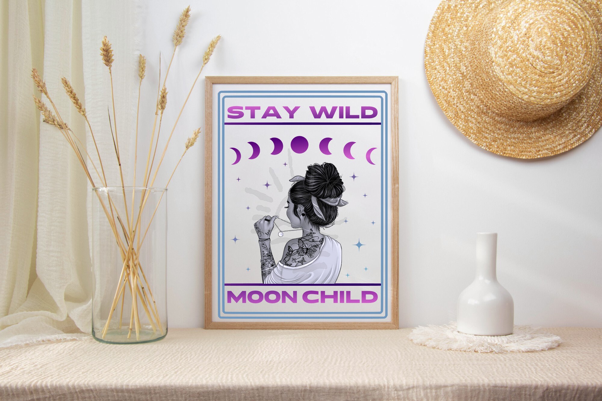 Stay Wild Moon Child PNG Moon Phase PNG Witchy PNG Celestial Design ...