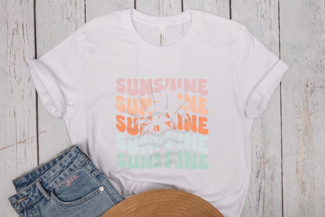 Retro Sunshine Design Sunshine SVG/PNG Summer Vibes Groovy Font Palm ...