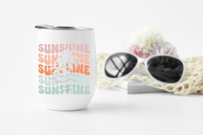 Retro Sunshine Design Sunshine SVG/PNG Summer Vibes Groovy Font Palm ...
