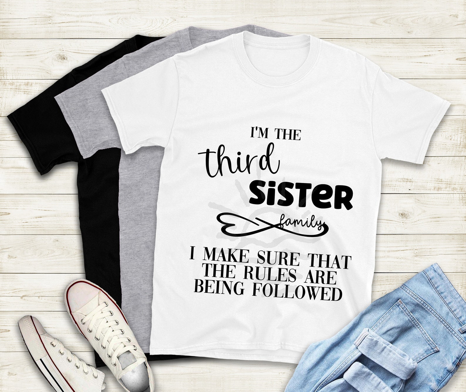 Matching Sister Rules- Oldest, Middle, Youngest Sister- up to 5 Sisters ...